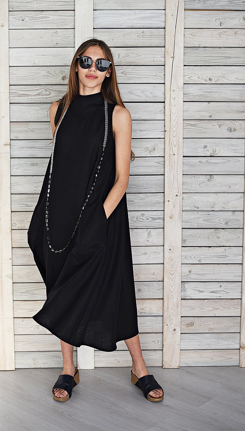 Elegant Linen Dress / Long Linen Summer Dress / Stylish - Etsy