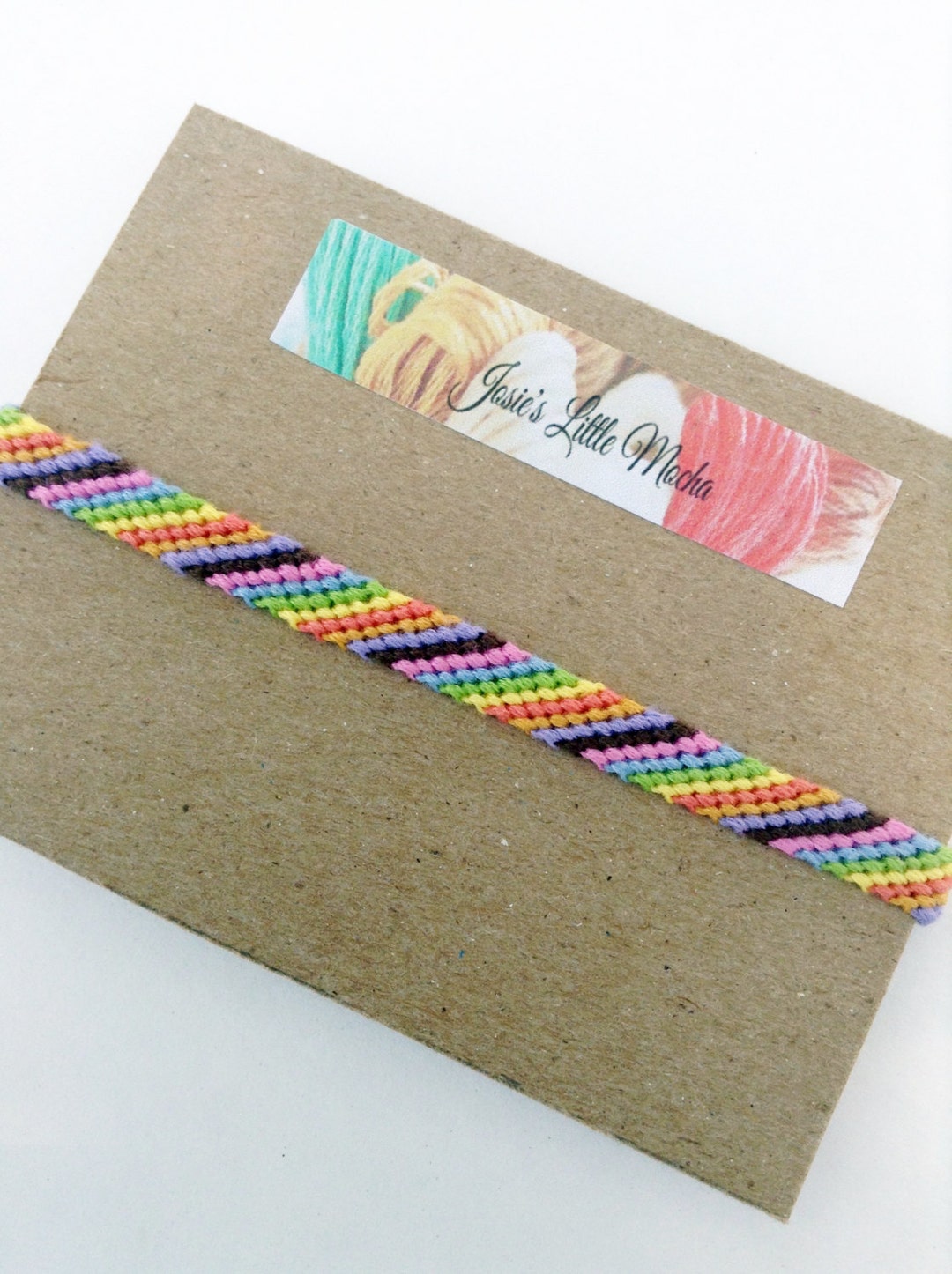 Candy Stripe Friendship Bracelet / Colorful Bracelets / Slant Line ...