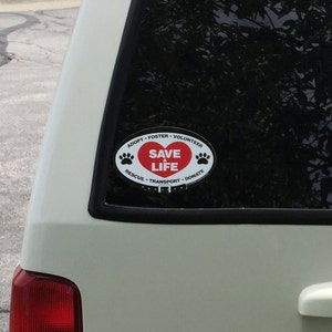 DECAL - Save a Life - Euro Pet Car Decal - 4x6 Oval Bumper Sticker ...