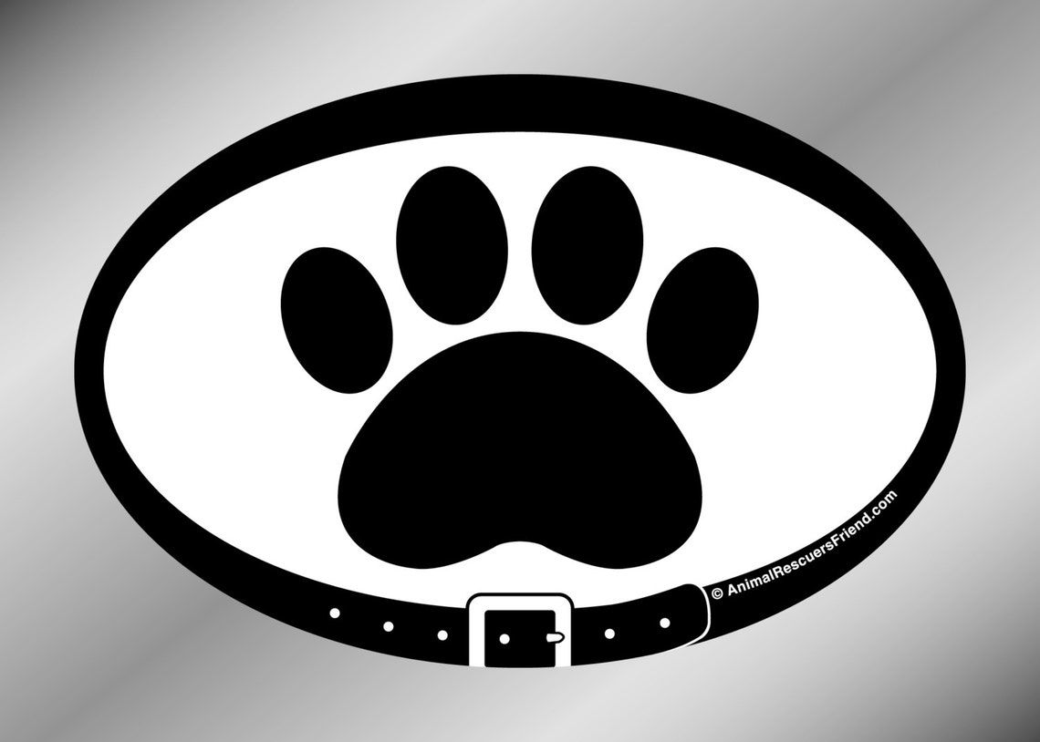 DECAL Paw Print Euro Pet Car Decal 4x6 Oval Bumper - Etsy