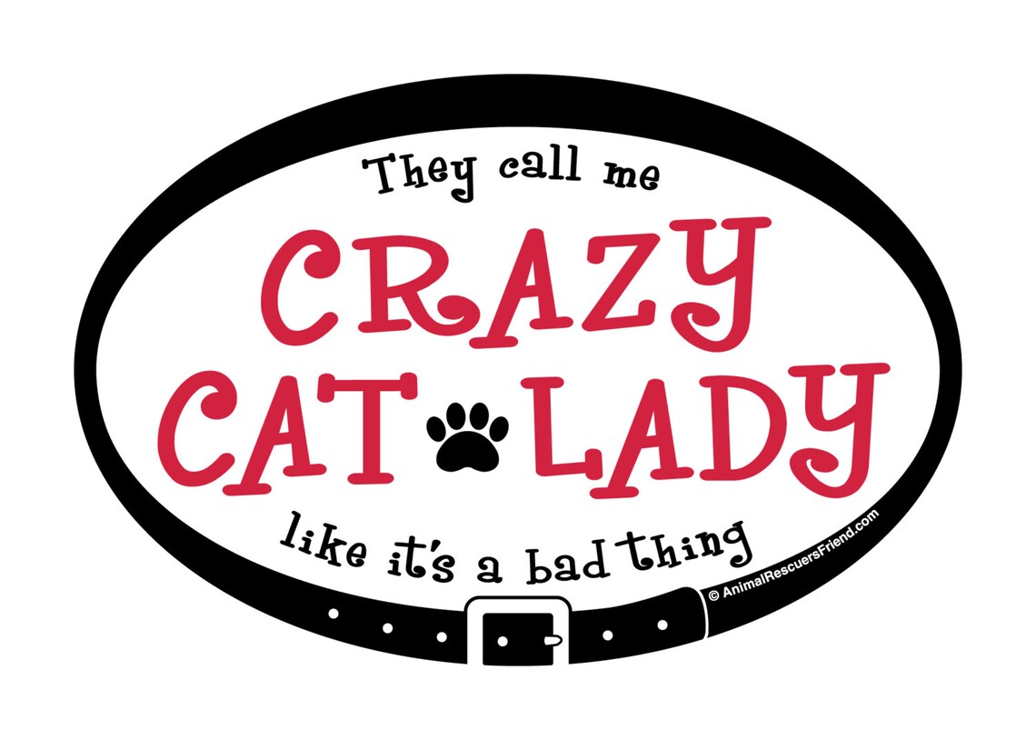 MAGNET Crazy Cat Lady Euro Pet Magnet 4x6 Oval Outdoor - Etsy