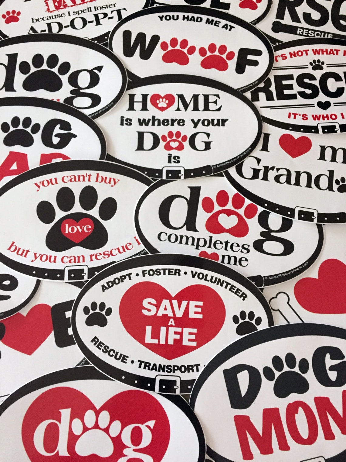 DECAL - Dog Dad - Euro Pet Car DECAL - 4x6 Oval Vinyl Bumper Sticker ...