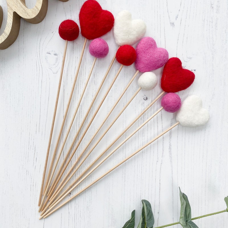 Valentine Hearts on Sticks - Etsy UK