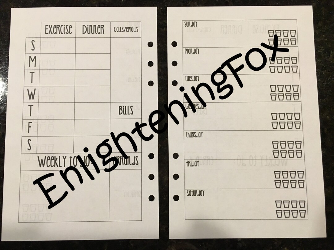 Printable Weekly Planner Decorate Yourself Week & Summary on 2 Pages A5 ...