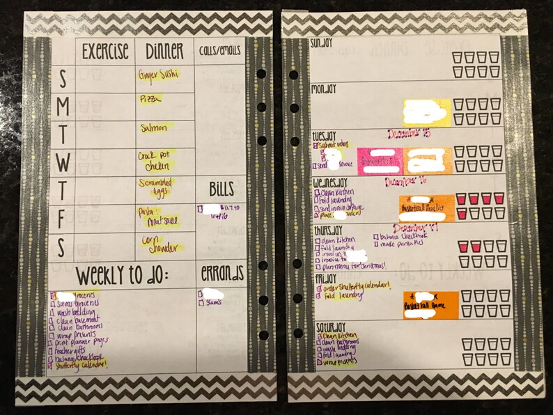 Printable Weekly Planner Decorate Yourself Week & Summary on 2 Pages A5 ...