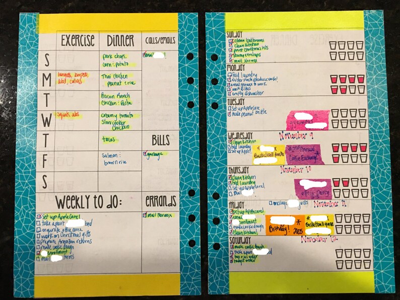 Printable Weekly Planner Decorate Yourself Week & Summary on 2 Pages A5 ...