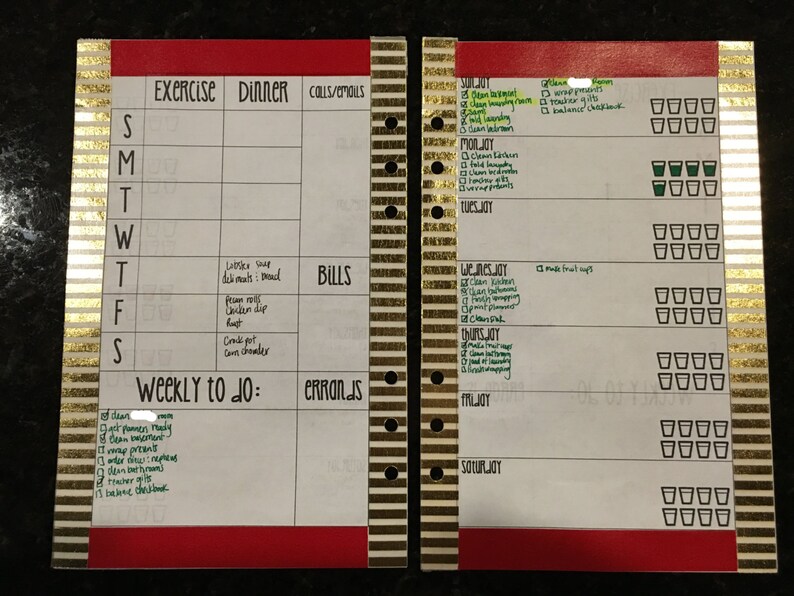 Printable Weekly Planner Decorate Yourself Week & Summary on 2 Pages A5 ...