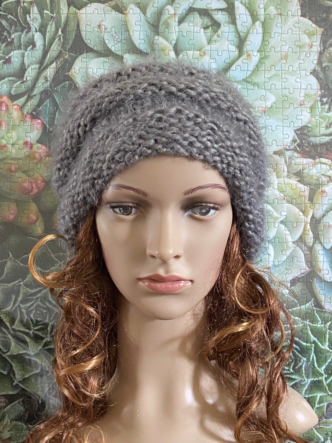 Hand Knit Winter Hat, Beehive Winter Hat, Soft Winter Hat, Fuzzy Knit ...