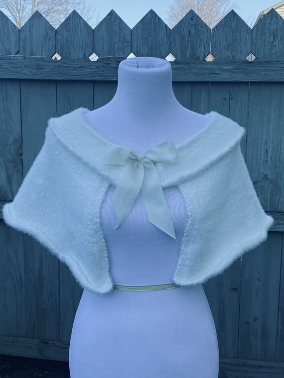 Ivory White Wedding Capelet Ruffled Collar Capelet Outlander | Etsy