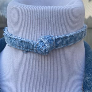 Denim Choker Light Blue Upcycled Denim Choker Repurposed Denim Necklace ...