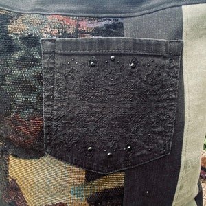 Denim Crossbody Shoulder Bag Upcycled Denim Tote Handmade Denim Market ...