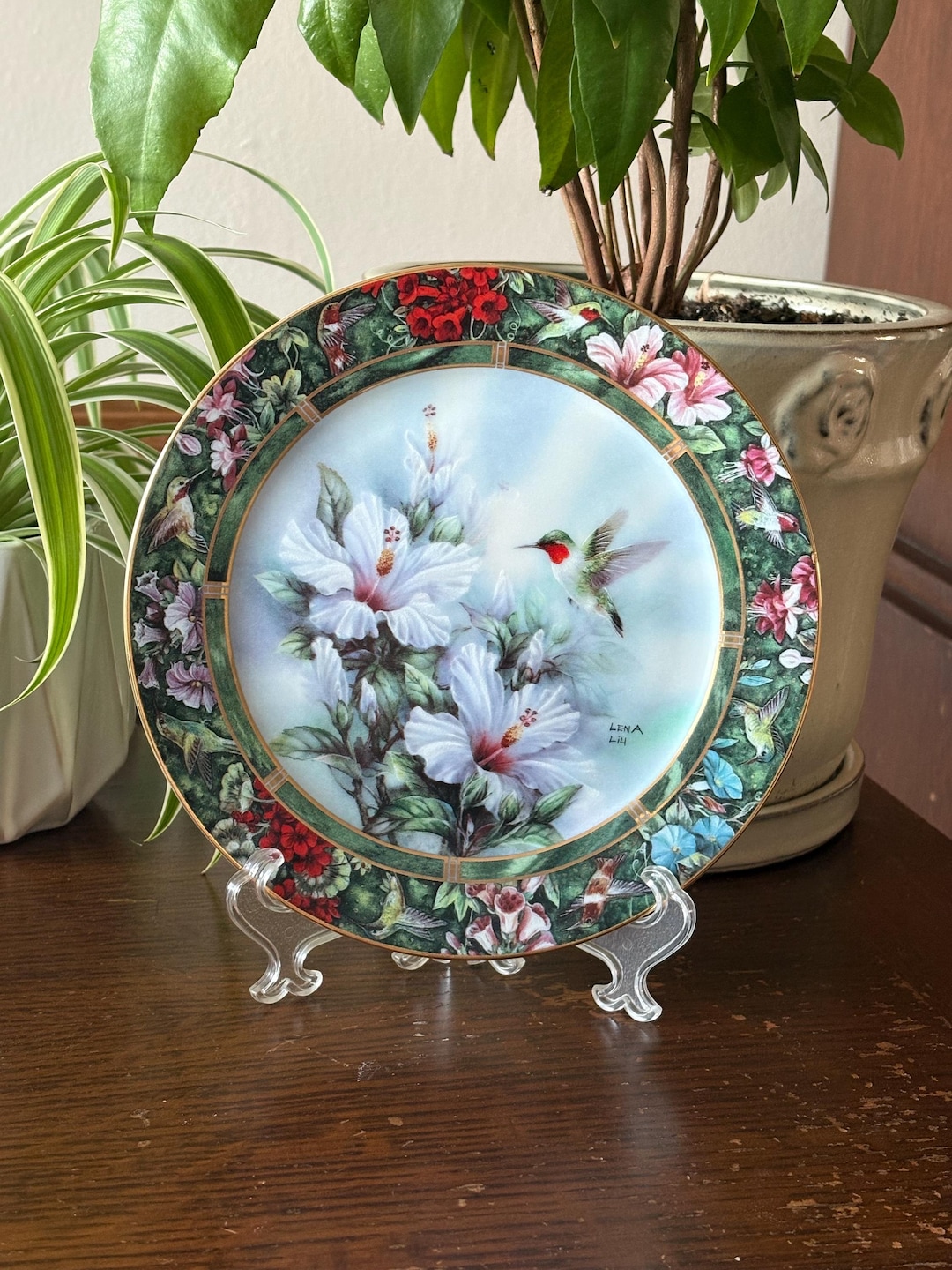 Lena Liu Ruby-throated Hummingbird Plate From Her Hummingbird Treasury ...