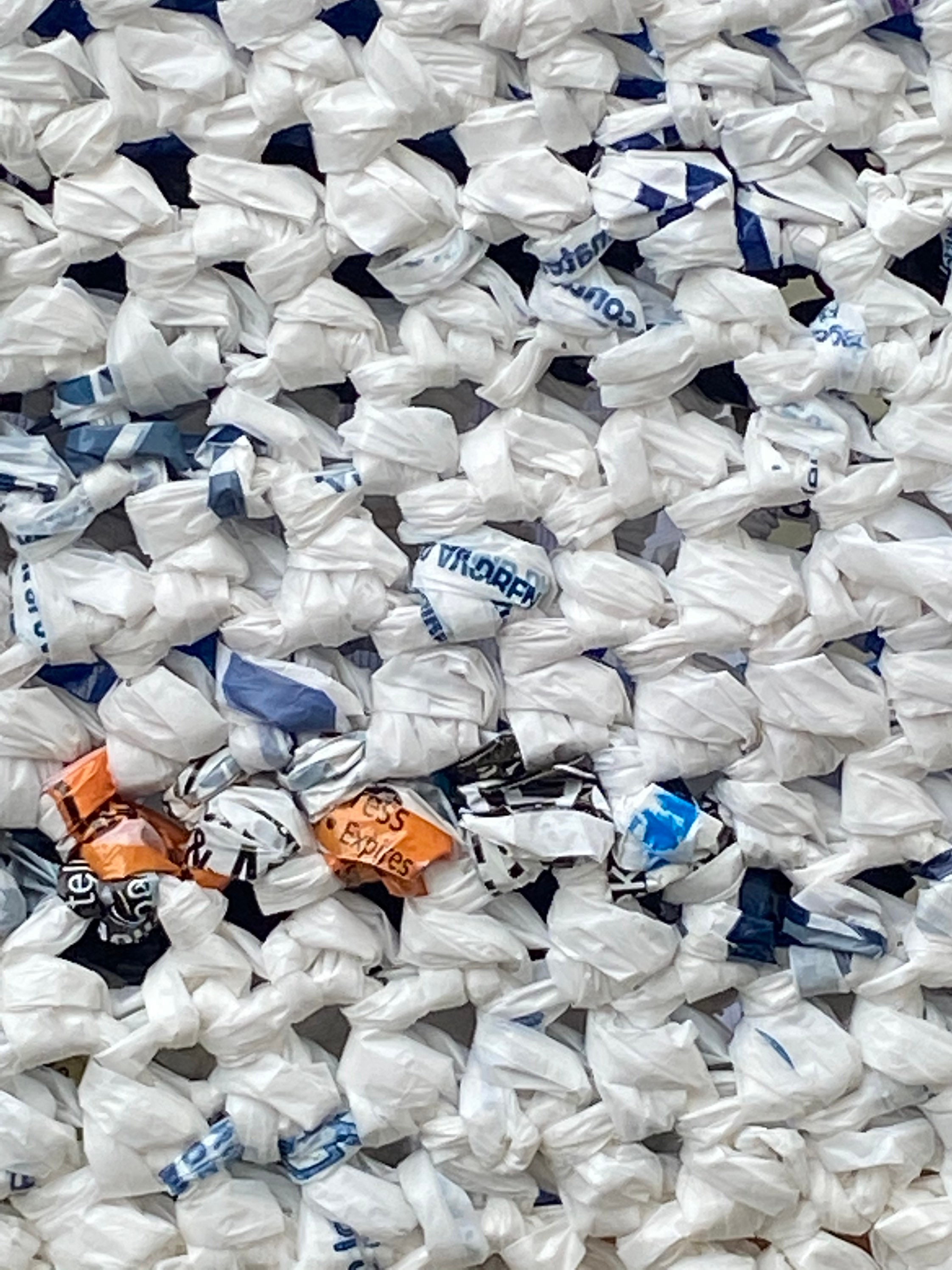 Plarn Tote Reusable Grocery Bag Crochet Plarn Tote Handmade - Etsy