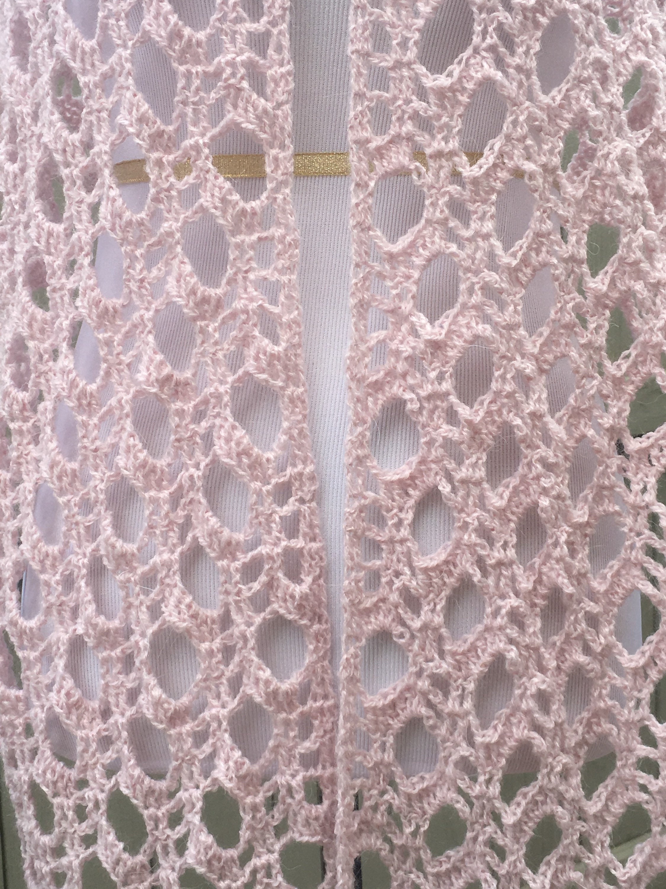 Pink Crochet Shawl, Pink Crochet Wrap, Filet Crochet Shawl, Lightweight ...
