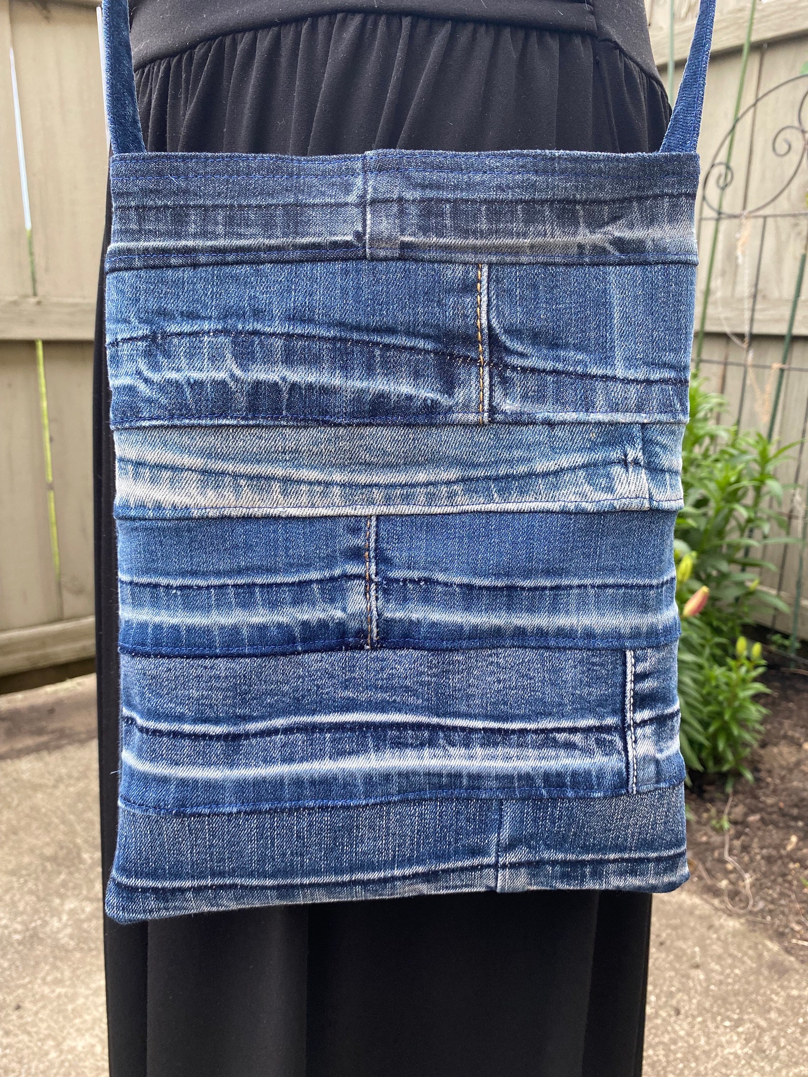 Denim Crossbody Purse Handmade Denim Shoulder Bag Blue Denim Bag Denim ...