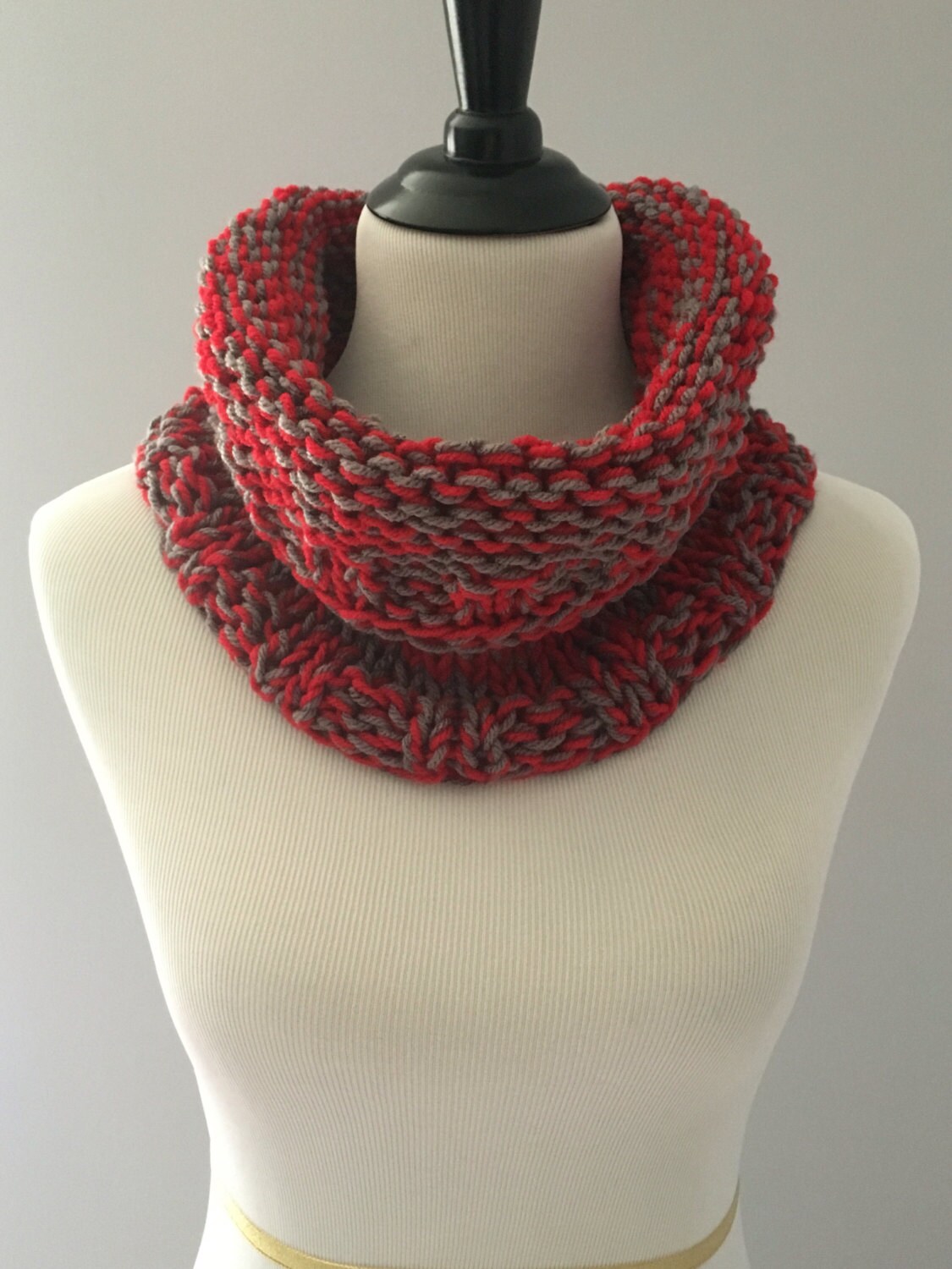 The Ohio State University Cowl, Scarlet and Gray Cowl, Knit Cowl ...