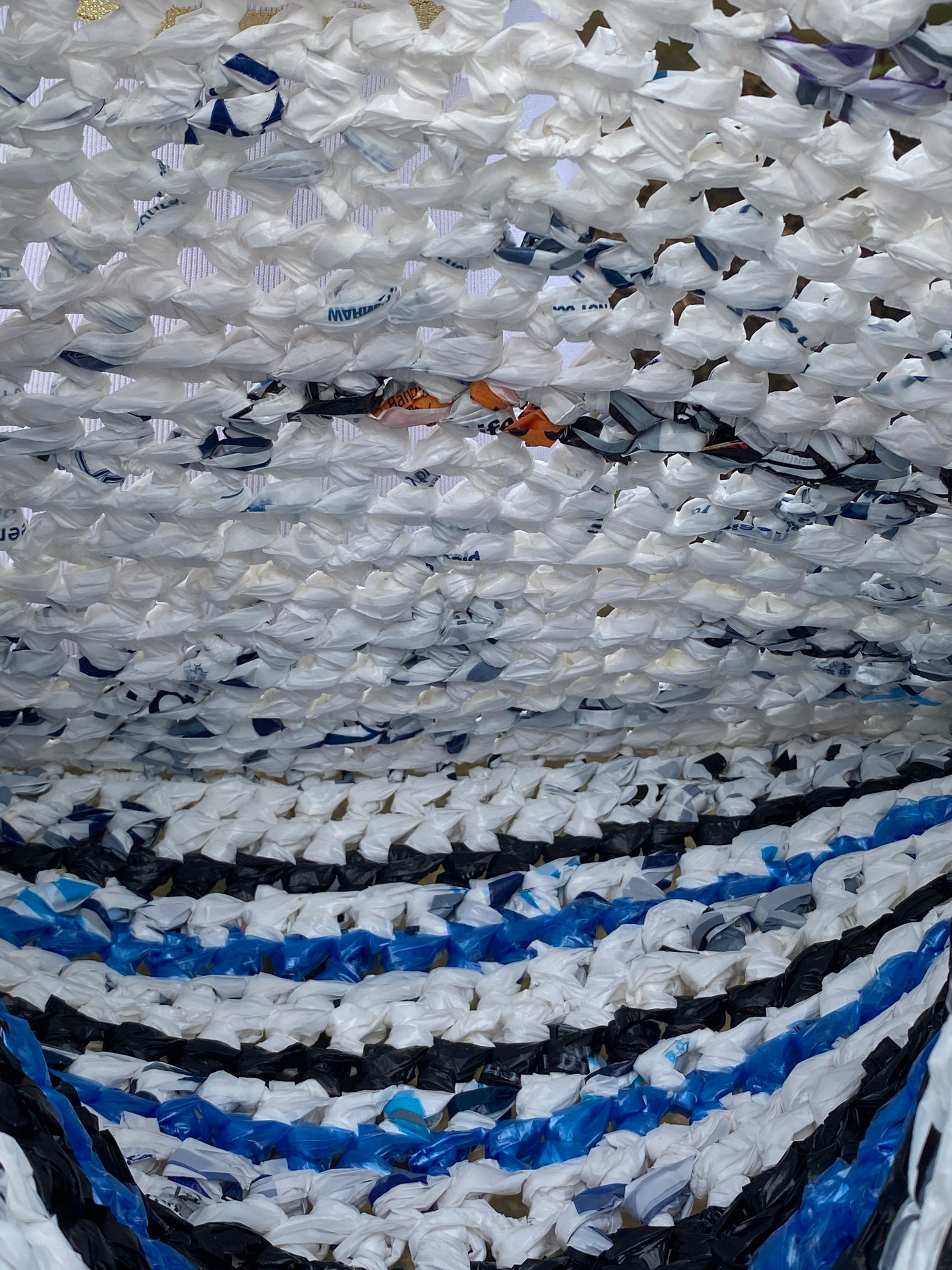 Plarn Tote Reusable Grocery Bag Crochet Plarn Tote Handmade - Etsy