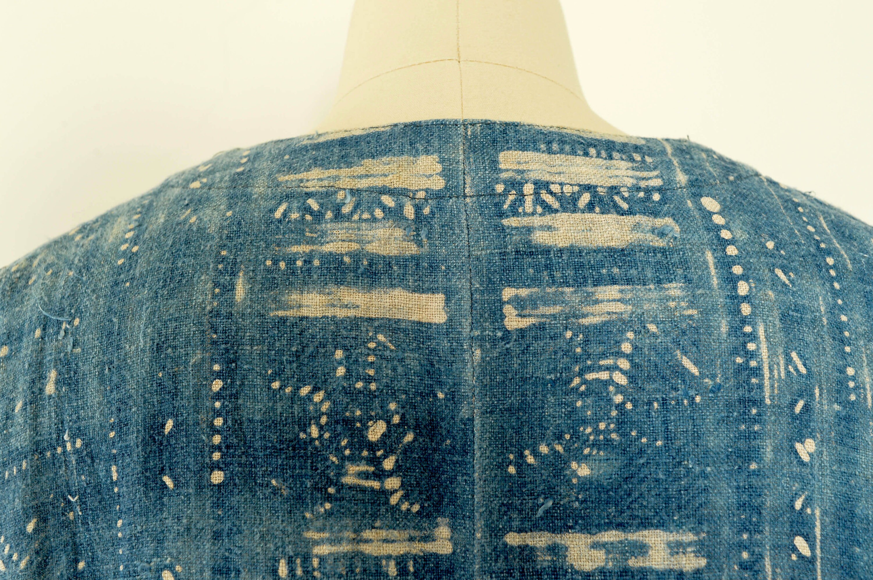 Vintage Japanese Indigo Dye Denim Linen Women's Open-sided Vest / Top ...