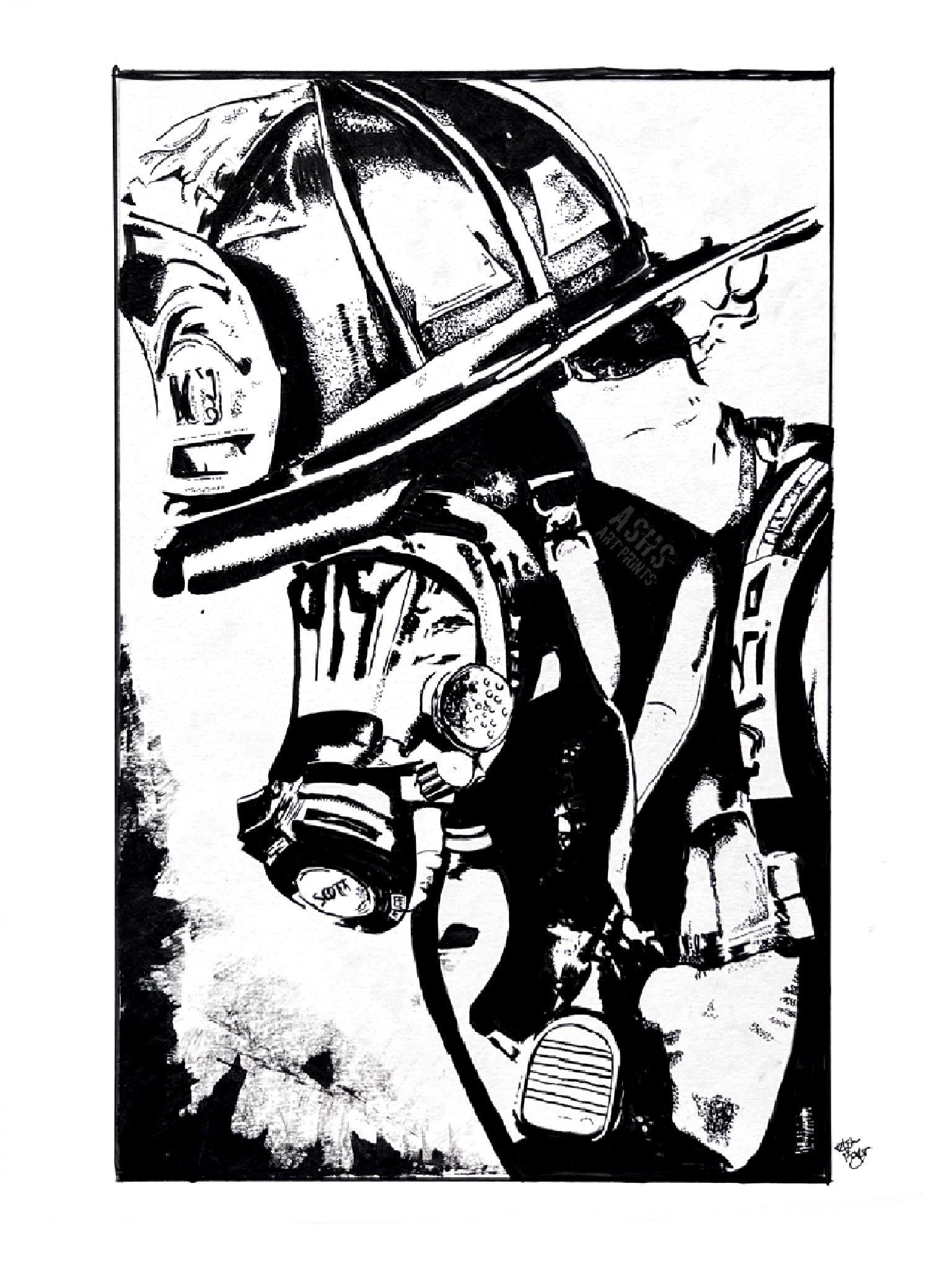 FIREFIGHTERS PRINT - Etsy