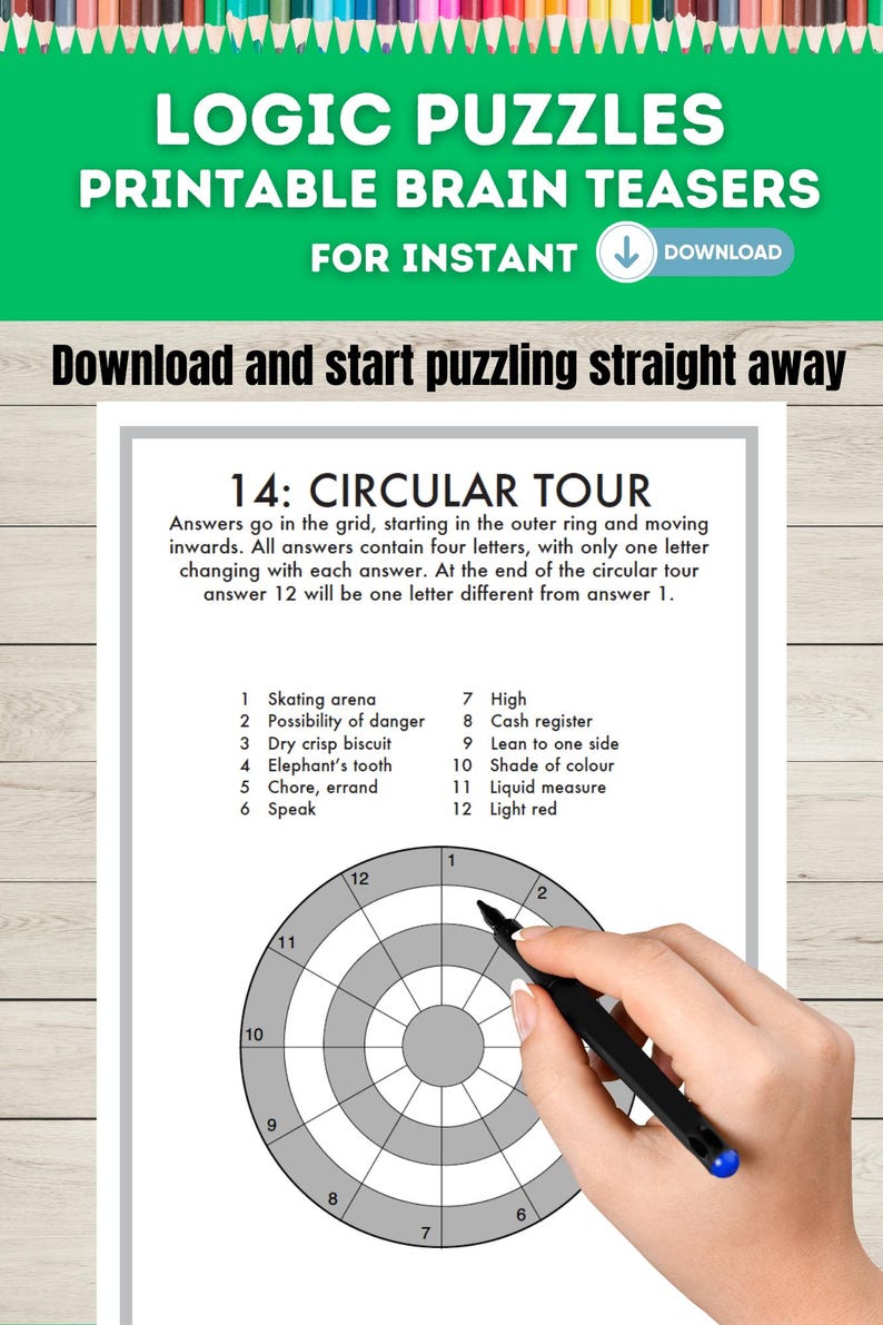 Logic Puzzle Pages With Solutions, Brain Teasers, Codebreakers, Number ...