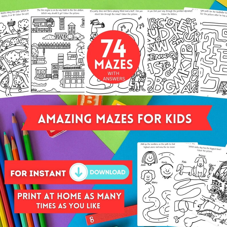 Mazes to Print for Kids With Solutions, Fun Activities and Colouring ...