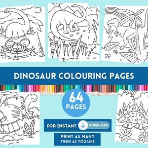 Dinosaur Colouring, Printable Dino Themed Coloring, Dinosaur Party ...