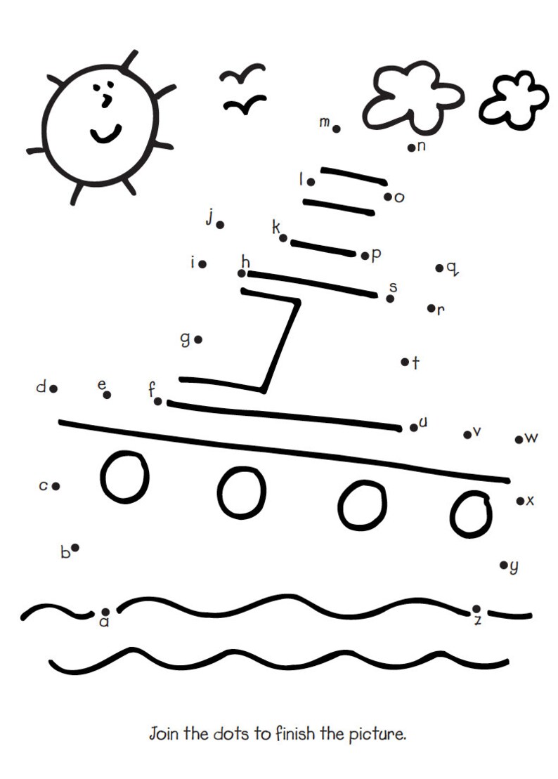 Alphabet Dot to Dot , Instant Download Print PDF, Learn the Alphabet ...