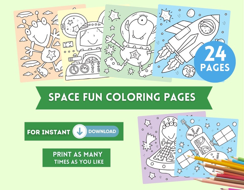 Outer Space Coloring Book, Big and Bold Coloring Pages, Printable Space ...
