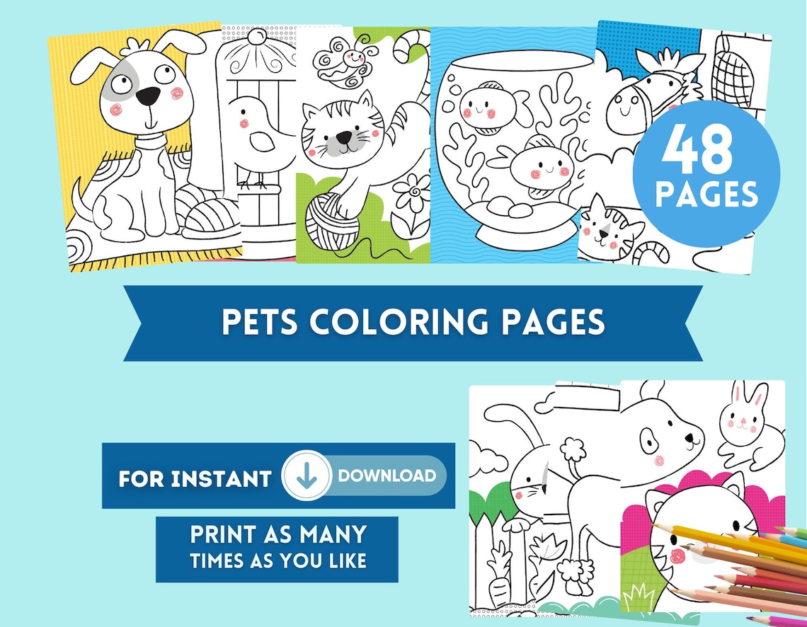 Pets Colouring Pages, Printable Pets Colouring Pages for Kids, Pets ...