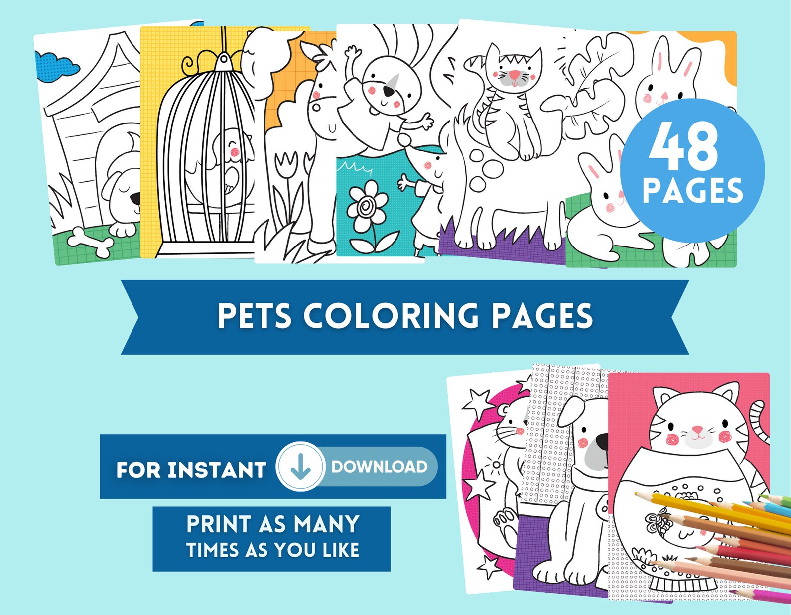 Pets Colouring Pages, Printable Pets Colouring Pages for Kids, Pets ...
