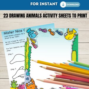 Learn to Draw Animals Activity Sheets Instant Download Printable How to ...