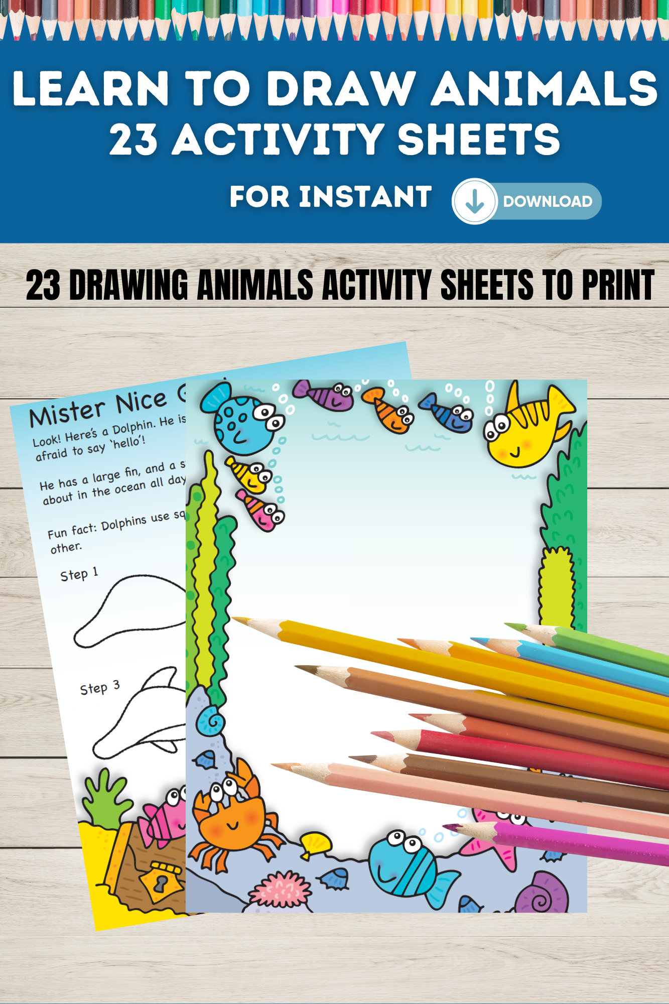 Learn to Draw Animals Activity Sheets Instant Download Printable How to ...