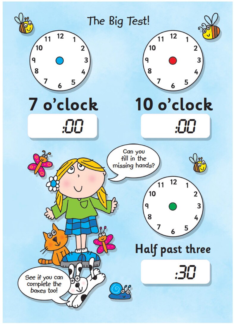 Tell the Time Activity Sheets, Instant Download Print PDF, Printable ...