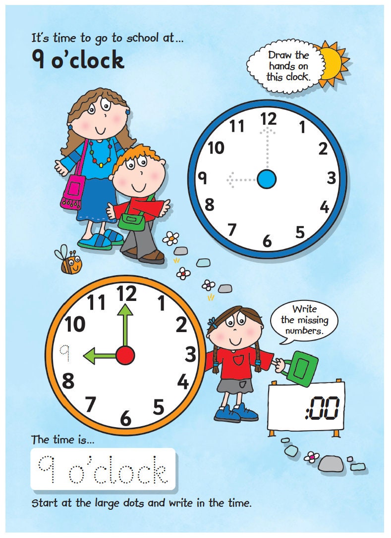 Tell the Time Activity Sheets, Instant Download Print PDF, Printable ...