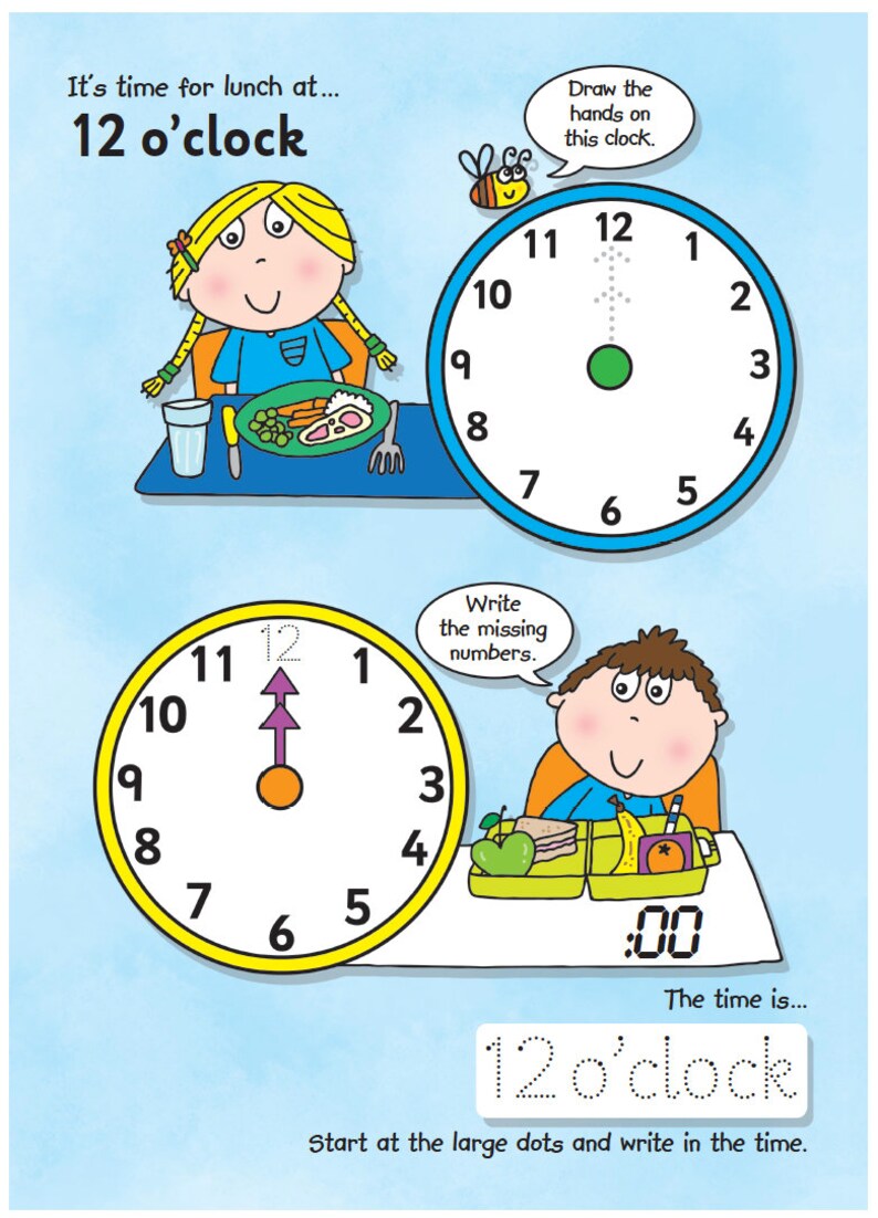 Tell the Time Activity Sheets, Instant Download Print PDF, Printable ...