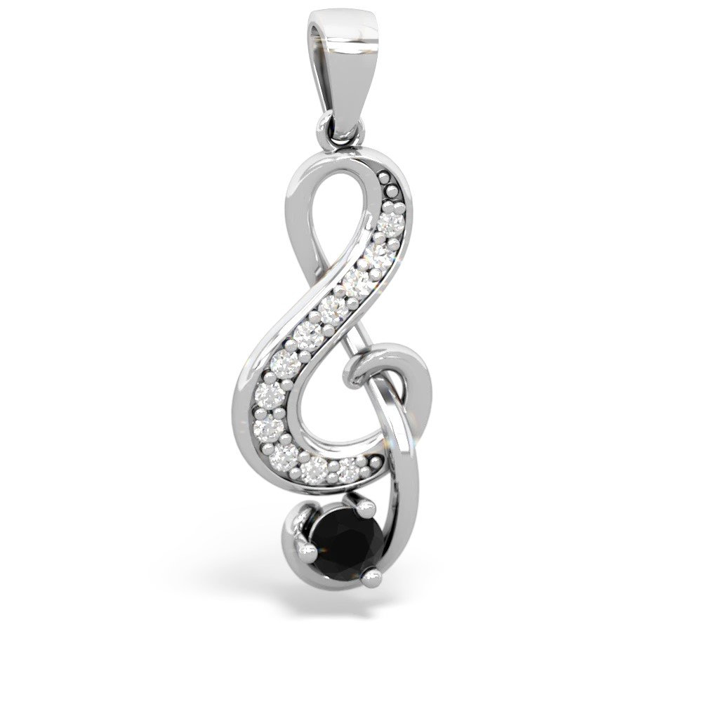 Onyx G-clef Music Necklace in 14K Gold - Etsy