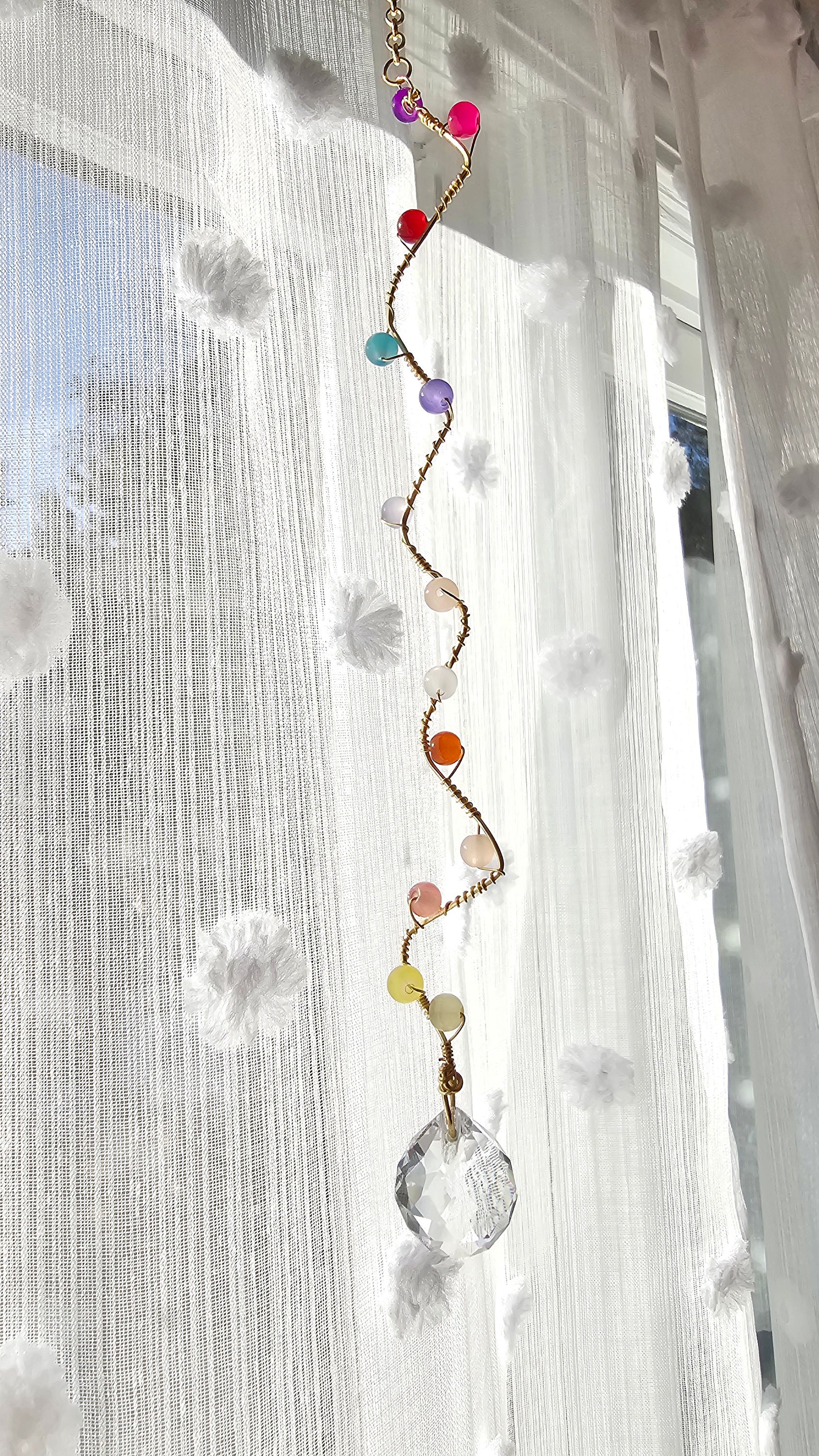 Suncatcher, Boho Crystal Suncatcher, Sun Catcher Hanging Decor, Hanging ...