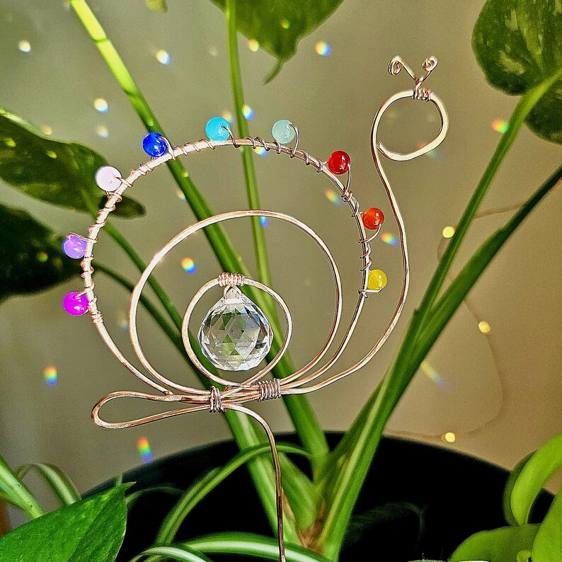 Handmade Copper Snail Plant Stake – One of a Kind Garden Decor – Hand ...
