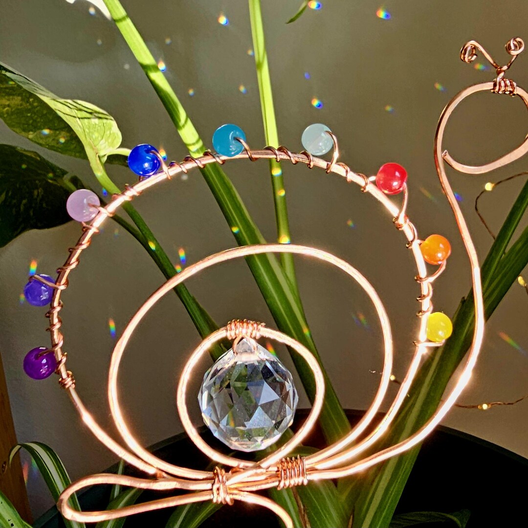 Handmade Copper Snail Plant Stake – One of a Kind Garden Decor – Hand ...