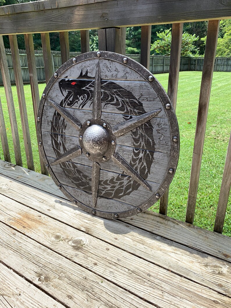Grey Ouroboros Battleworn Viking Shield - Etsy
