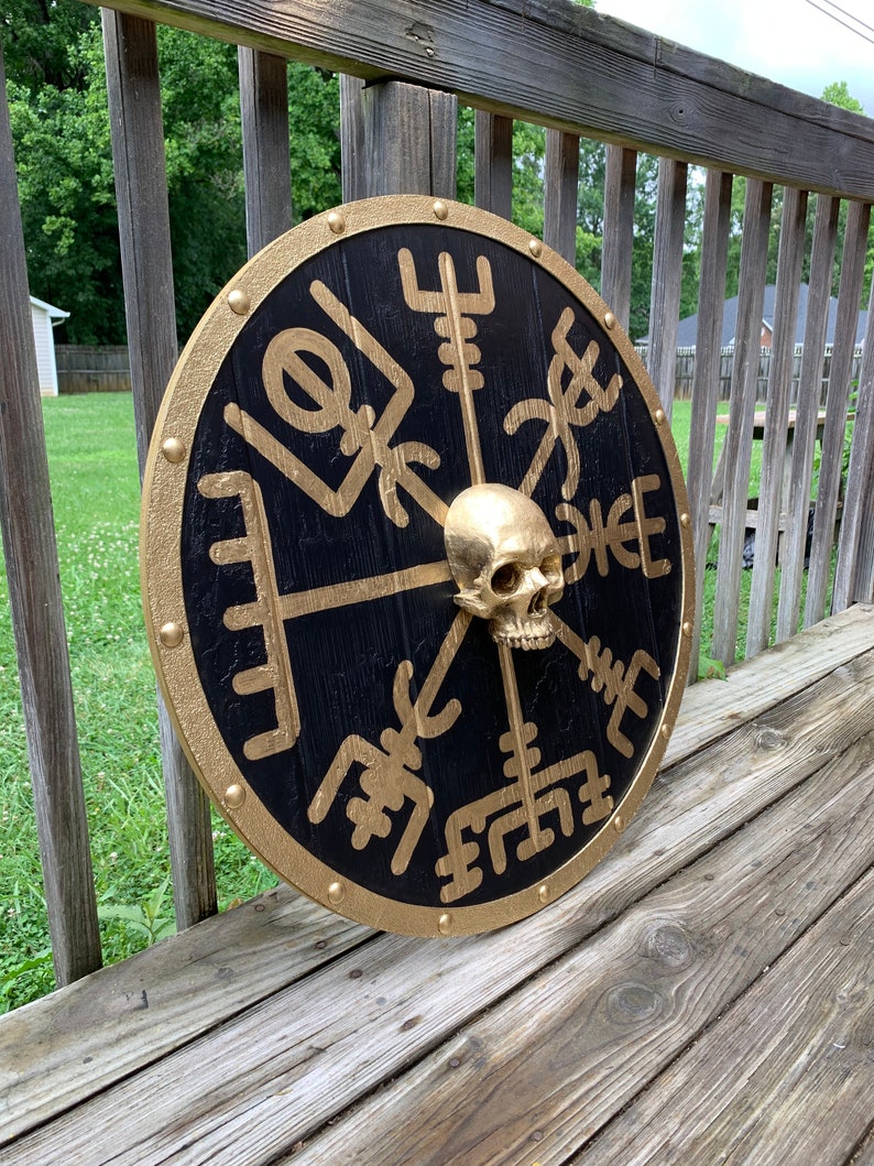Viking Vegvisir Skull and Compass Shield - Etsy