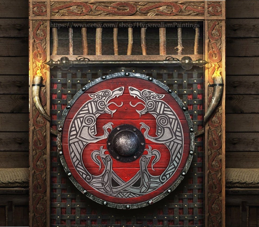 Valhalla Fenrir 3D Relief Authentic Battleworn Viking Shield - Etsy