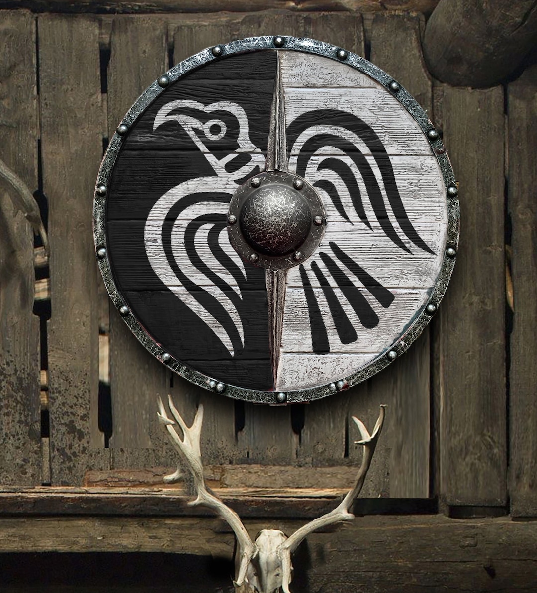 Eivor Valhalla Raven Clan Authentic Battleworn Viking Shield - Etsy