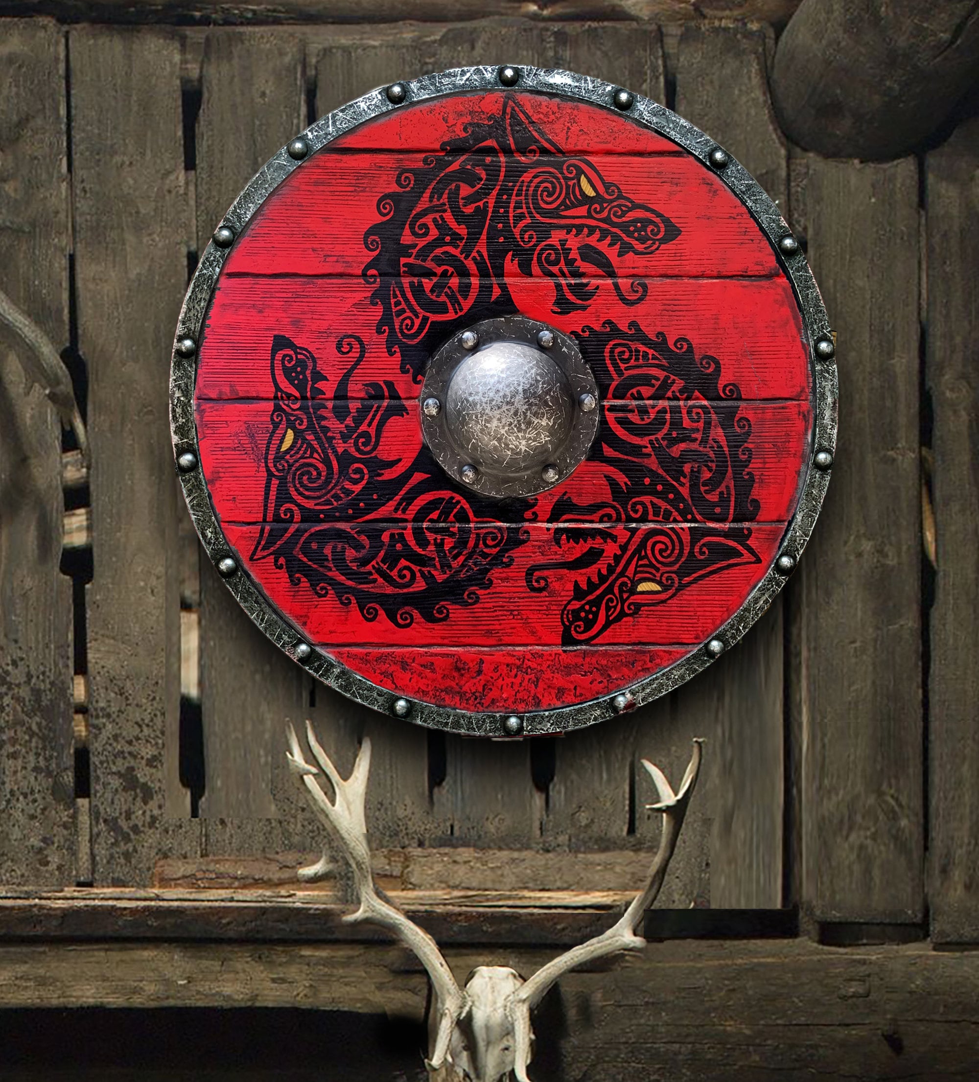 Viking Shield Wolf Designs