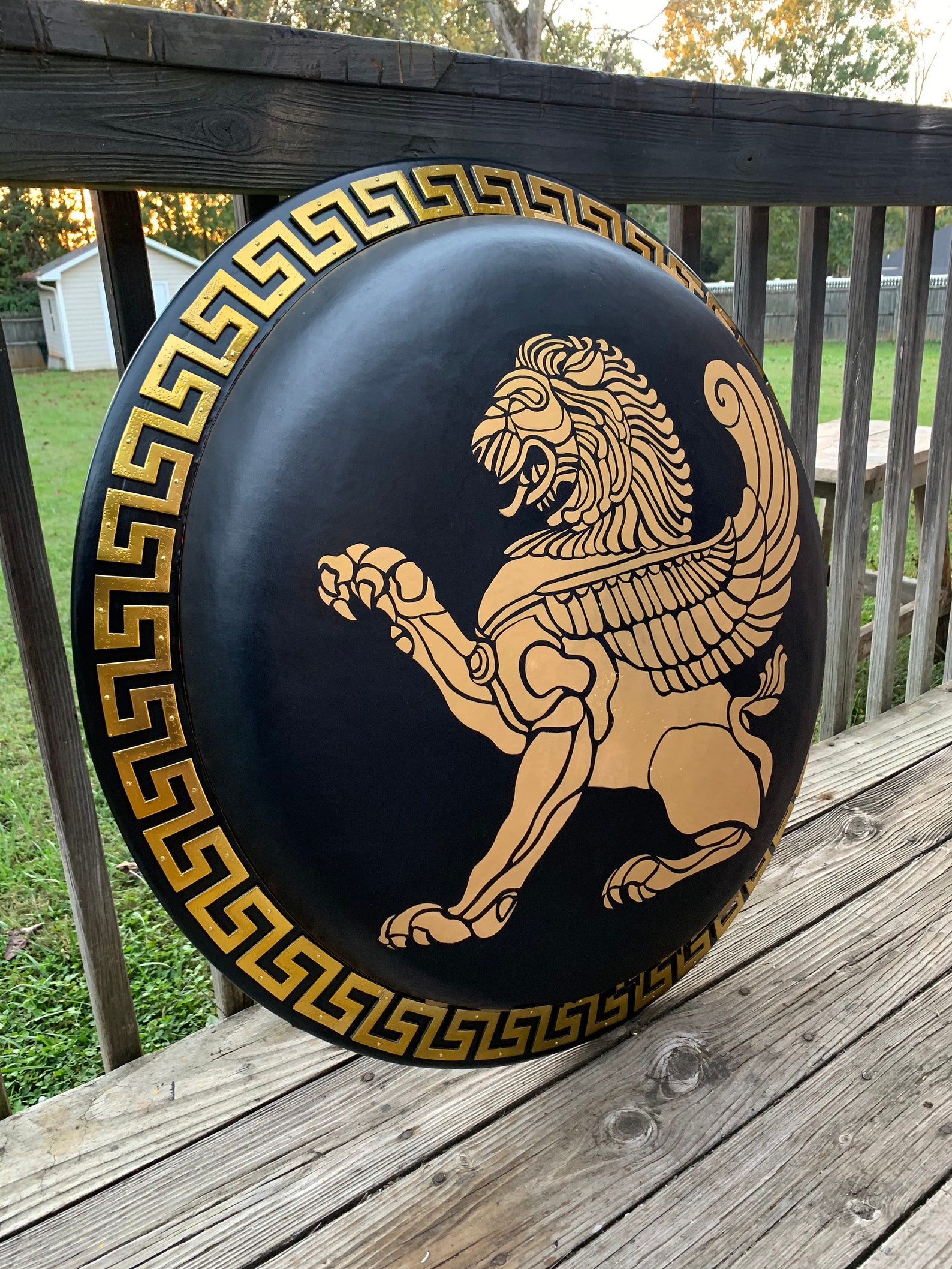 Authentic Greek Hoplite GOLD LION Shield - Etsy