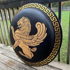 Authentic Greek Hoplite GOLD LION Shield - Etsy