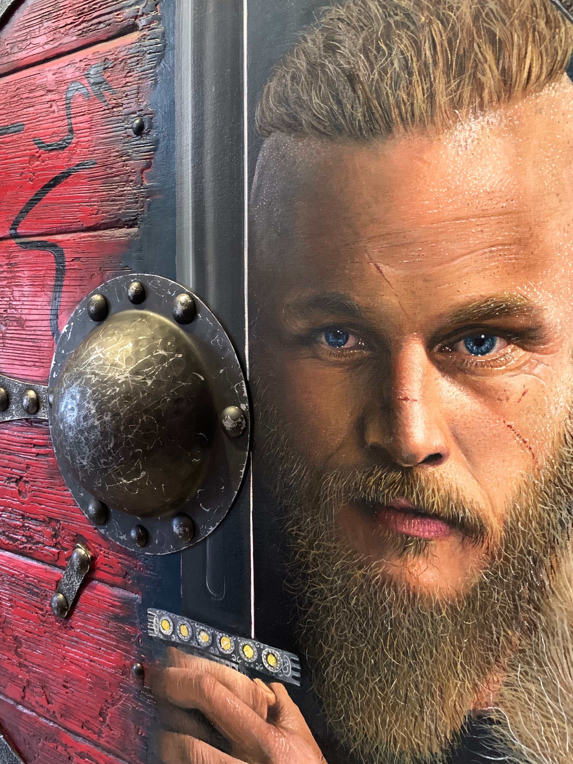 Ragnar Lothbrok Oil Painting on Authentic Battleworn Viking | Etsy
