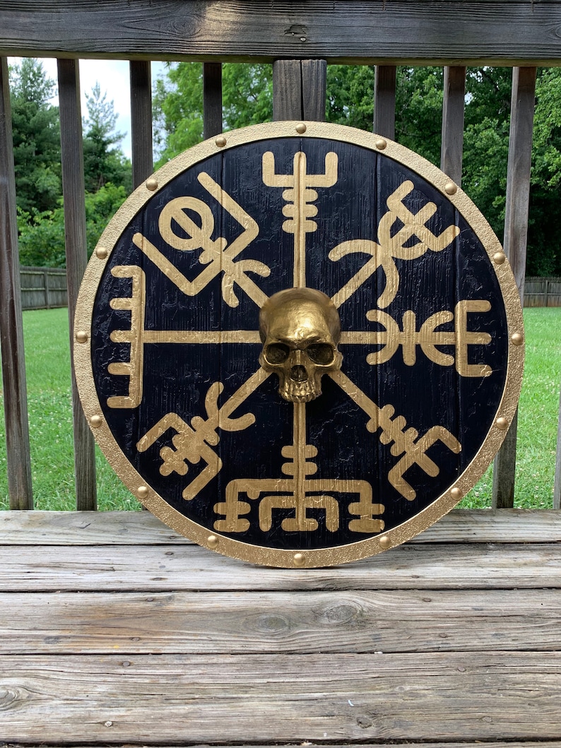Viking Vegvisir Skull and Compass Shield - Etsy