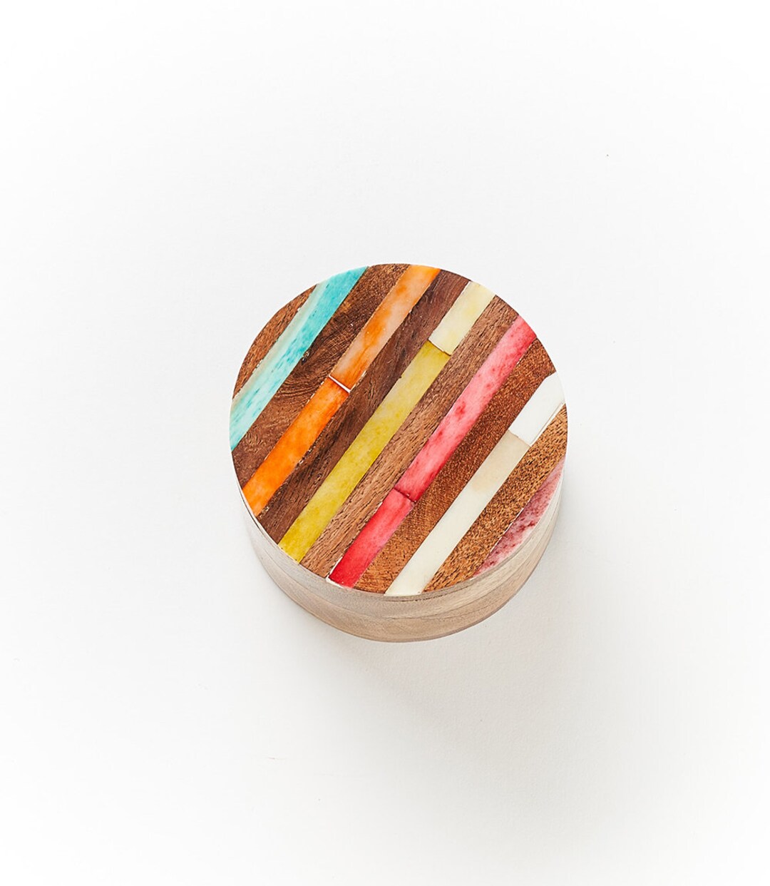 Round Jewelry Box, Salt Cellar, Mango Wood Box, Handmade Box, Keepsake ...