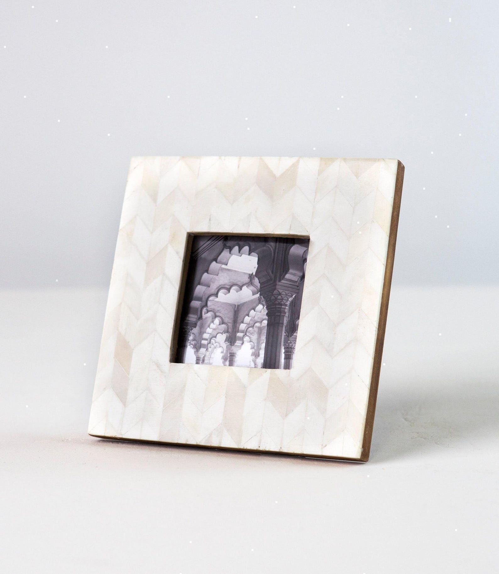 3x3 Picture Frame, Bone Photo Frame, White Pearl Cream Frame, Hand ...